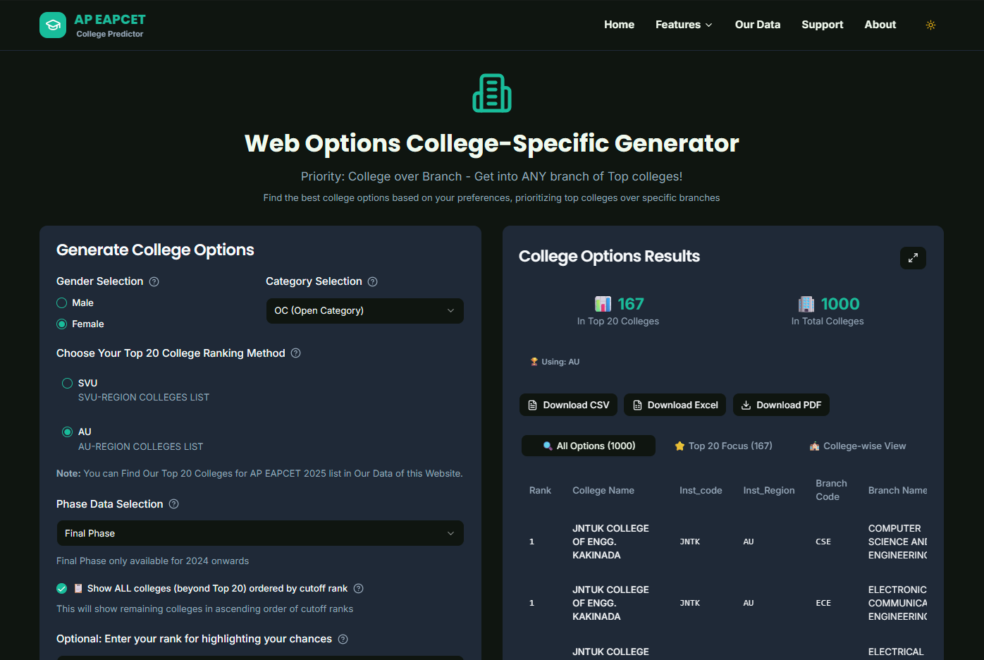 AP EAPCET 2025 College Predictor | Engineering Admission Prediction Tool | Free Rank Analysis